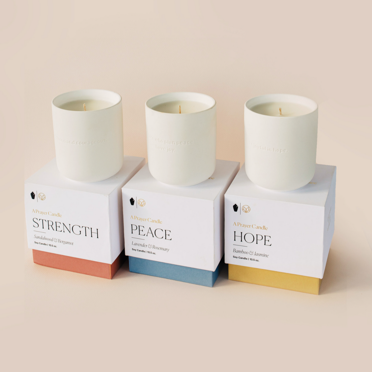 Alabaster X Musee Prayer Candle Trio | Musee Bath